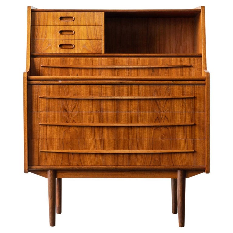 Danish Modern Teak Secretary Desk by Gunnar Falsig For Sale at 1stDibs