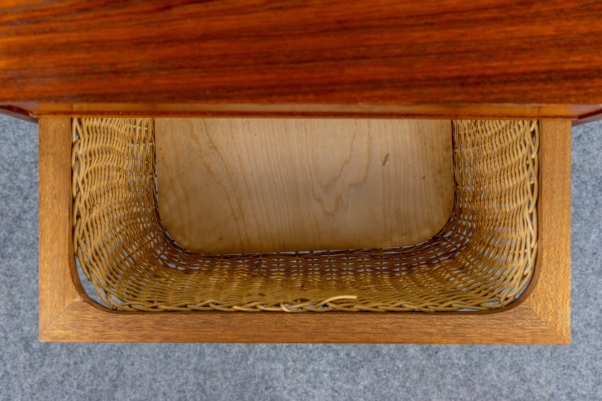 Danish Modern Teak Sewing Table For Sale at 1stDibs