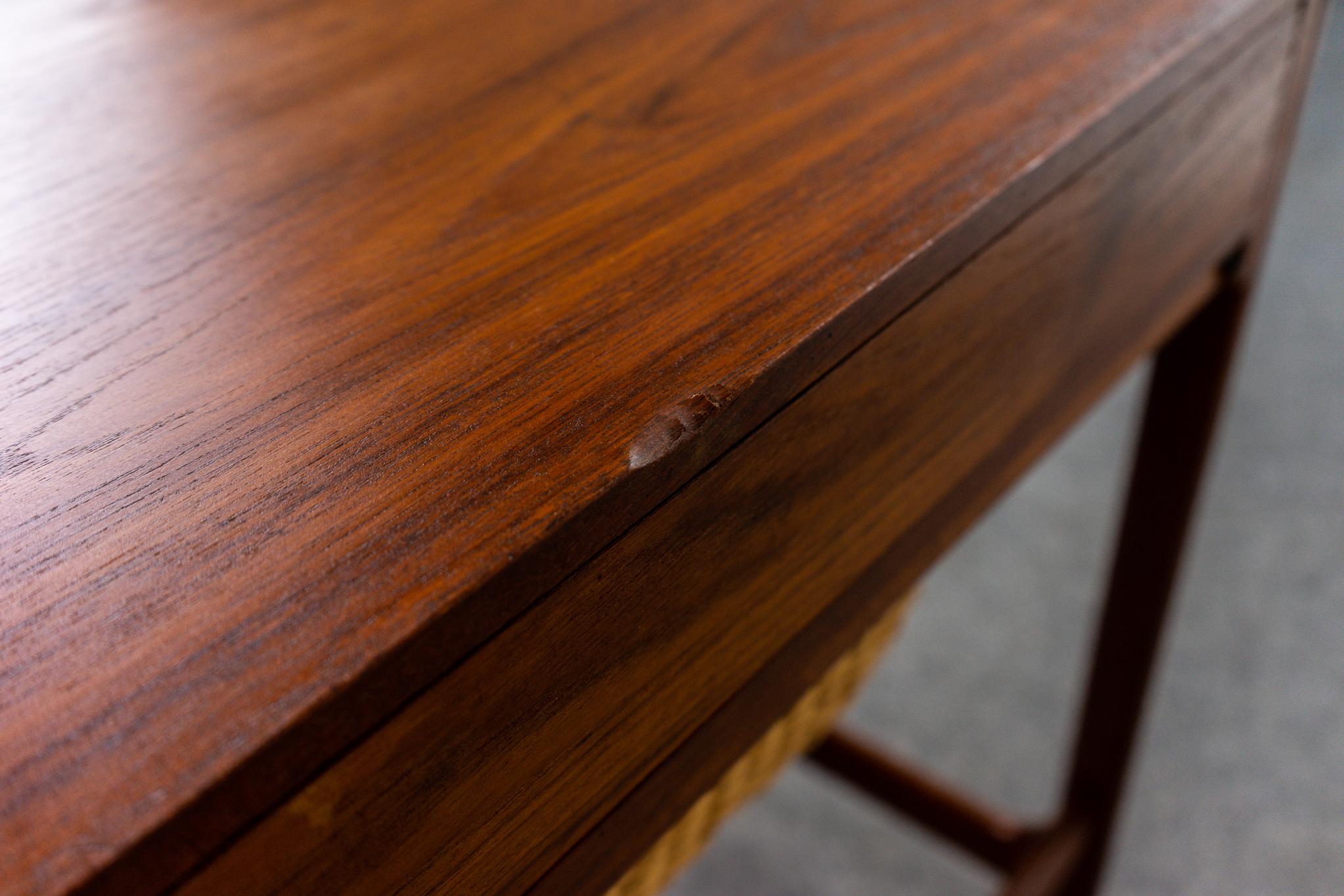 Danish Modern Teak Sewing Table For Sale at 1stDibs