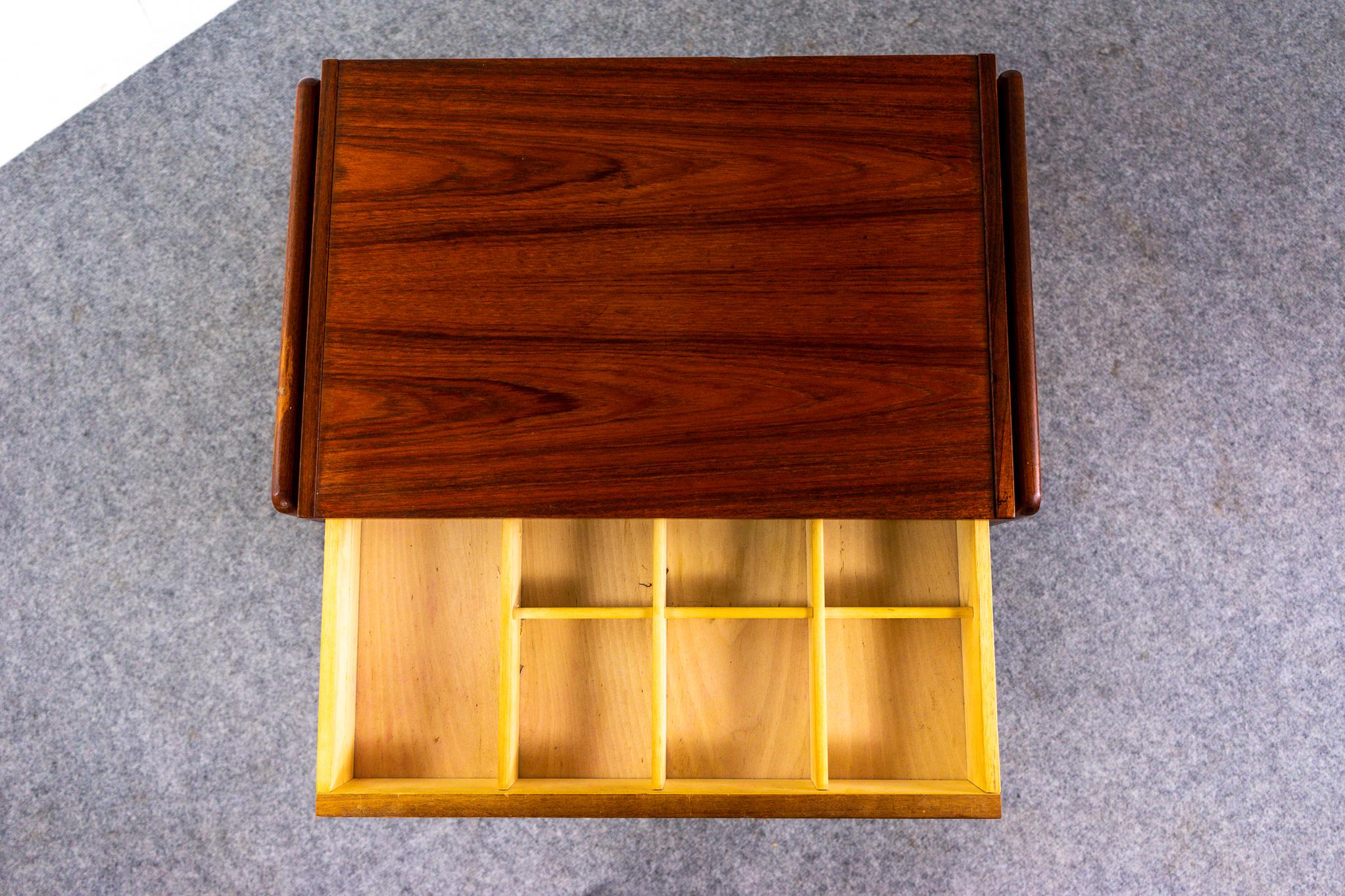 Danish Modern Teak Sewing Table For Sale at 1stDibs