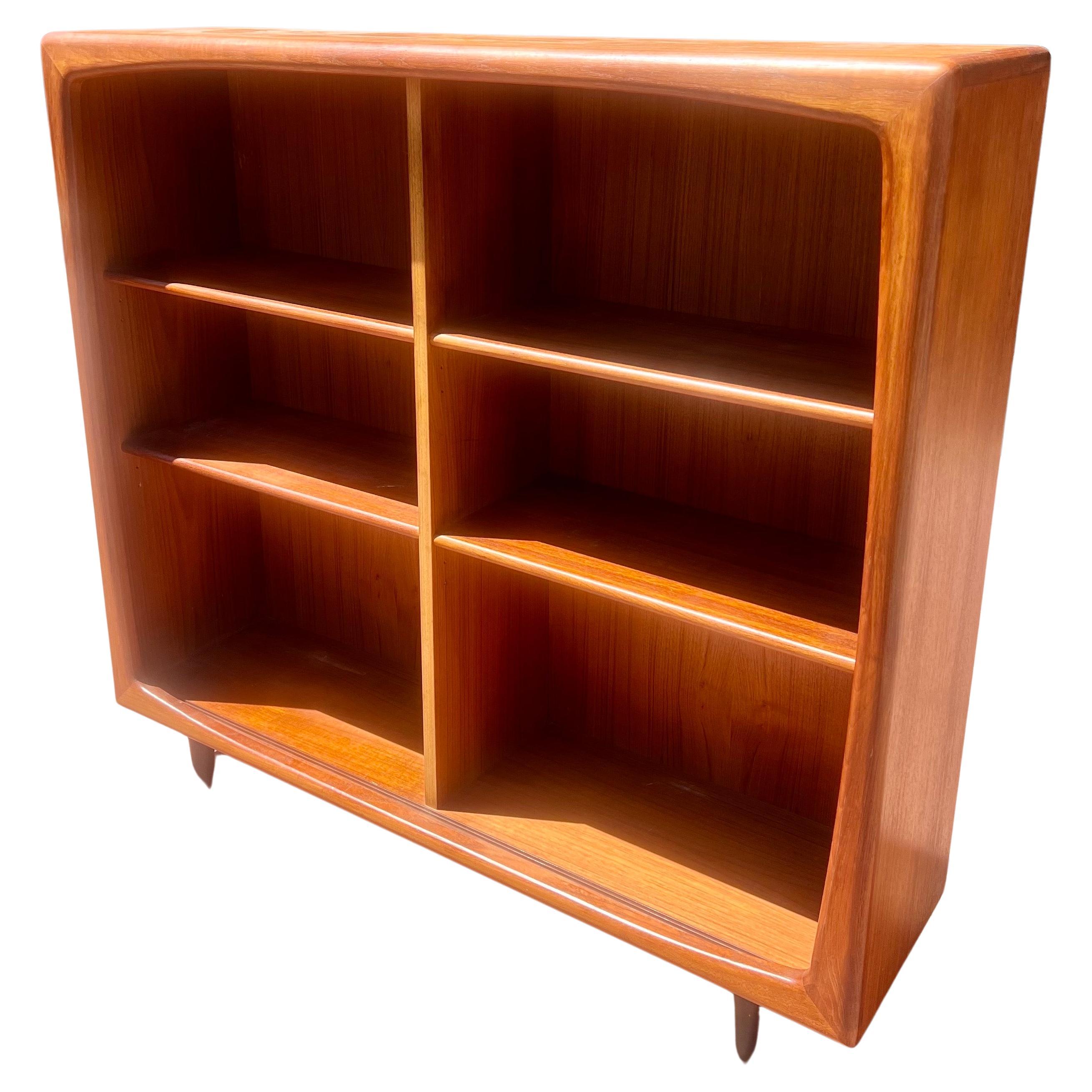 Mid-Century Modern Backless Low Profile Teak Bookcase with Tapered Legs ...