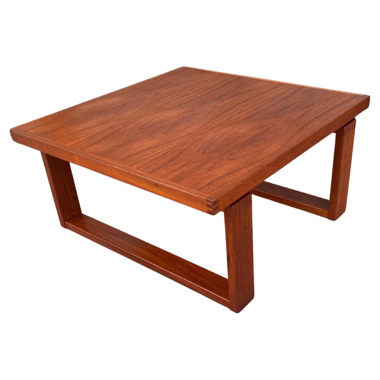Danish Modern Teak Square Coffee Table by Trioh For Sale at 1stDibs