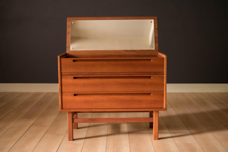 Danish Modern Teak Three Drawer Vanity Chest by Nils Jonsson For Sale ...