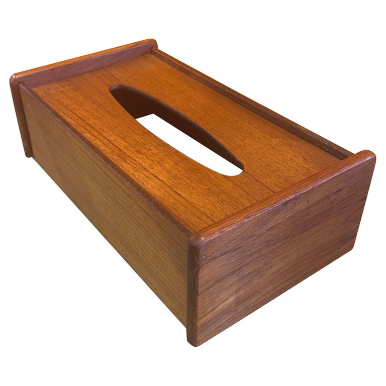 Danish Modern Teak Tissue Box Cover at 1stDibs