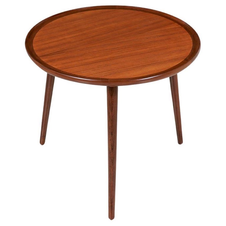 Danish Modern Teak Tripod Side Table at 1stDibs