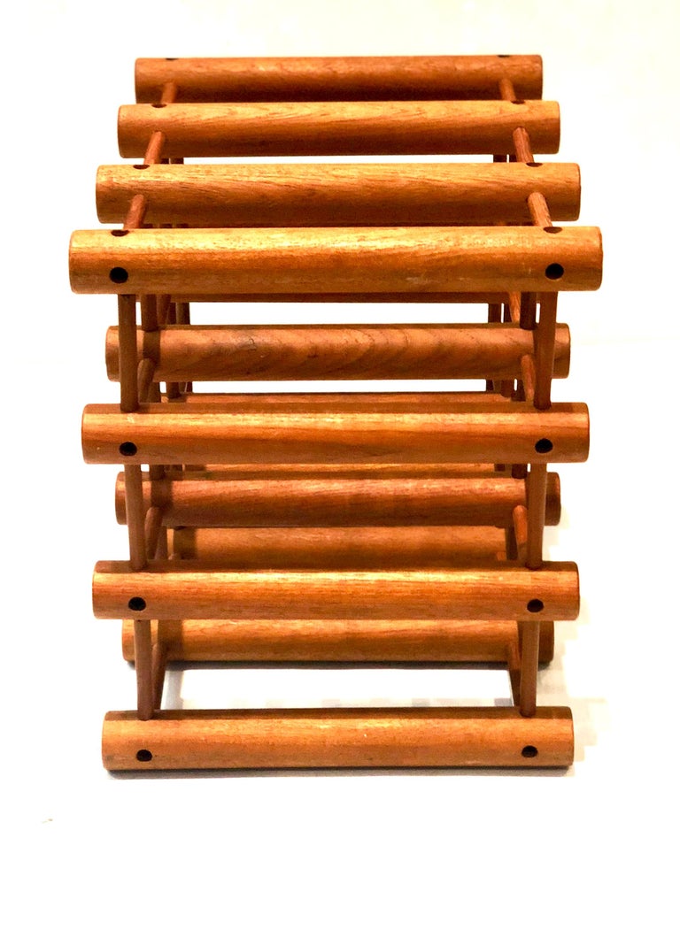 Danish Modern Teak Twelve Bottle Wine Rack or Holder by Nissen Langaa ...