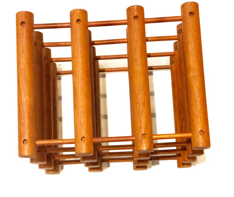 Danish Modern Teak Twelve Bottle Wine Rack or Holder by Nissen Langaa ...