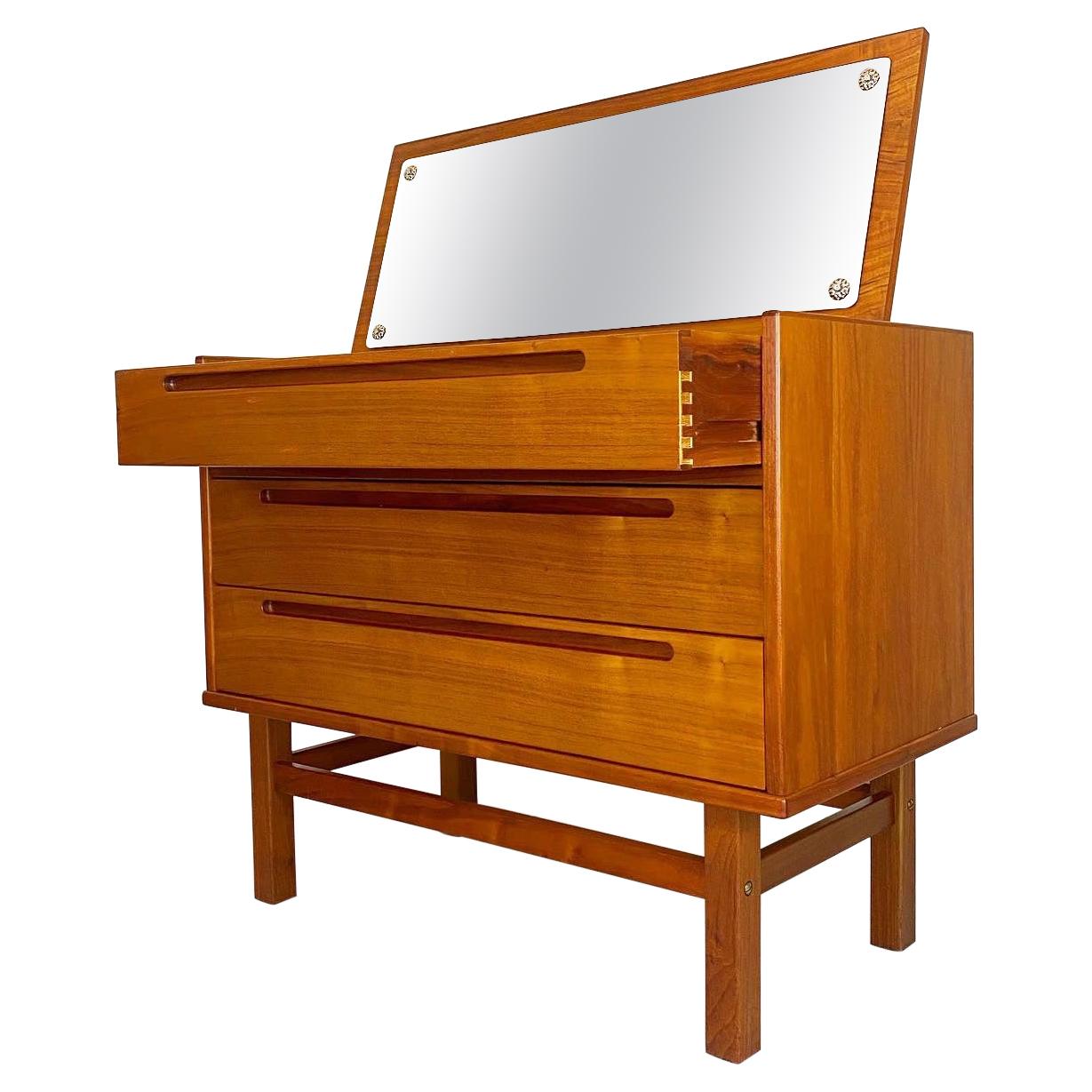 Danish Modern Teak Vanity, Dressing Table by Nils Jonsson at 1stDibs