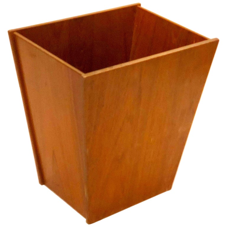 Danish Modern Teak Waste Basket by Beni Moblers at 1stDibs