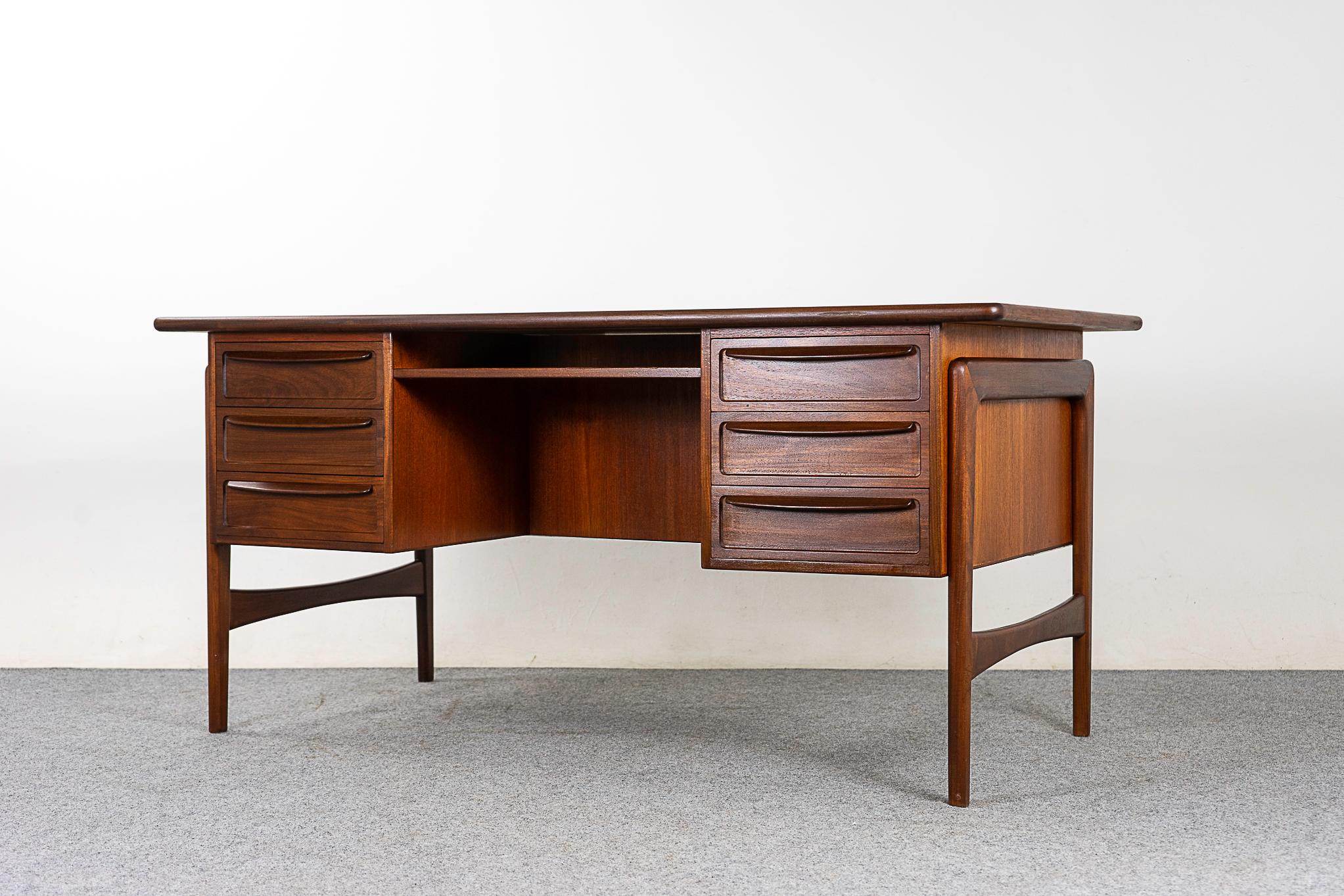 Danish Modern Teak Writing Desk For Sale at 1stDibs