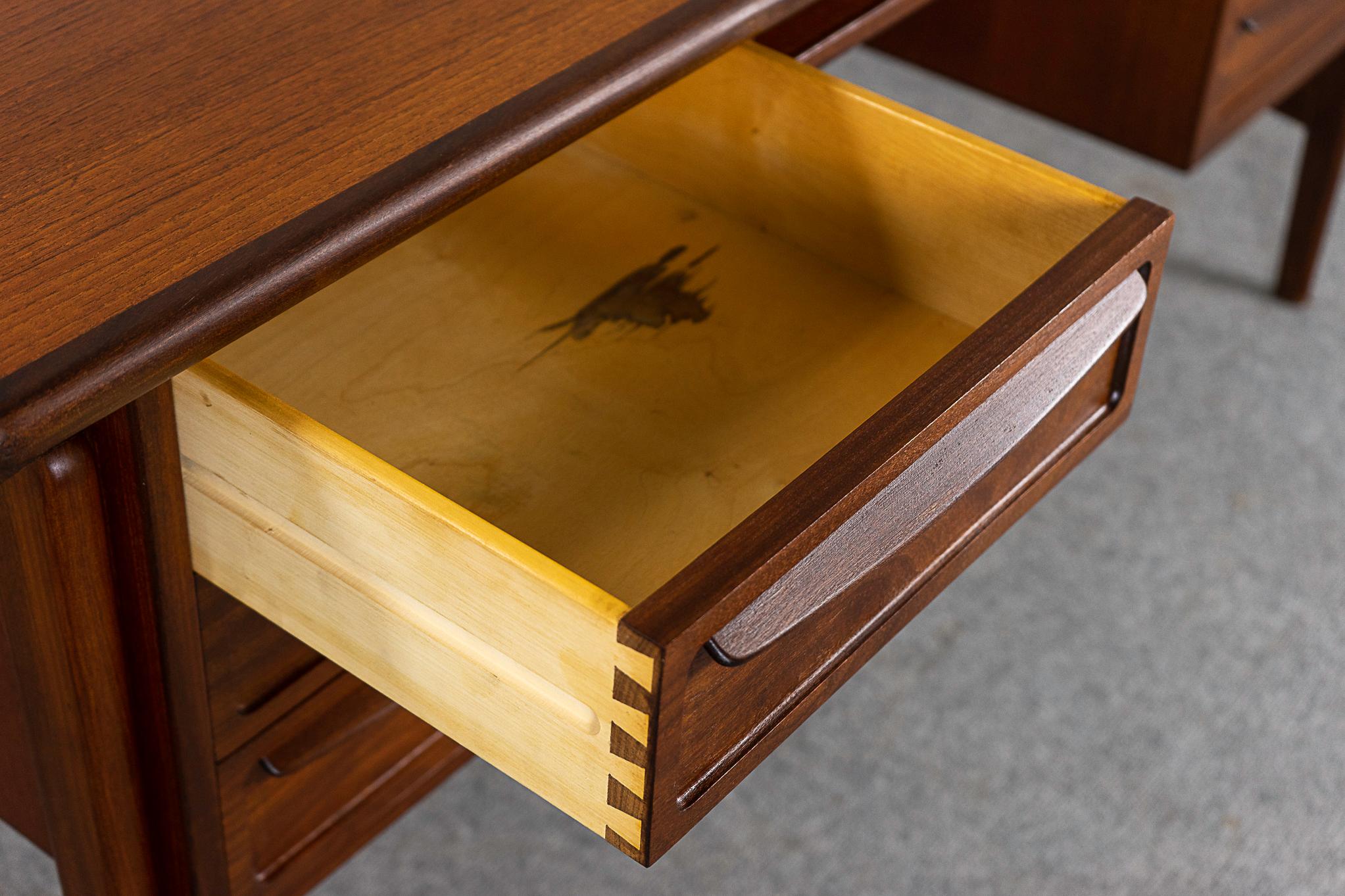 Danish Modern Teak Writing Desk For Sale at 1stDibs