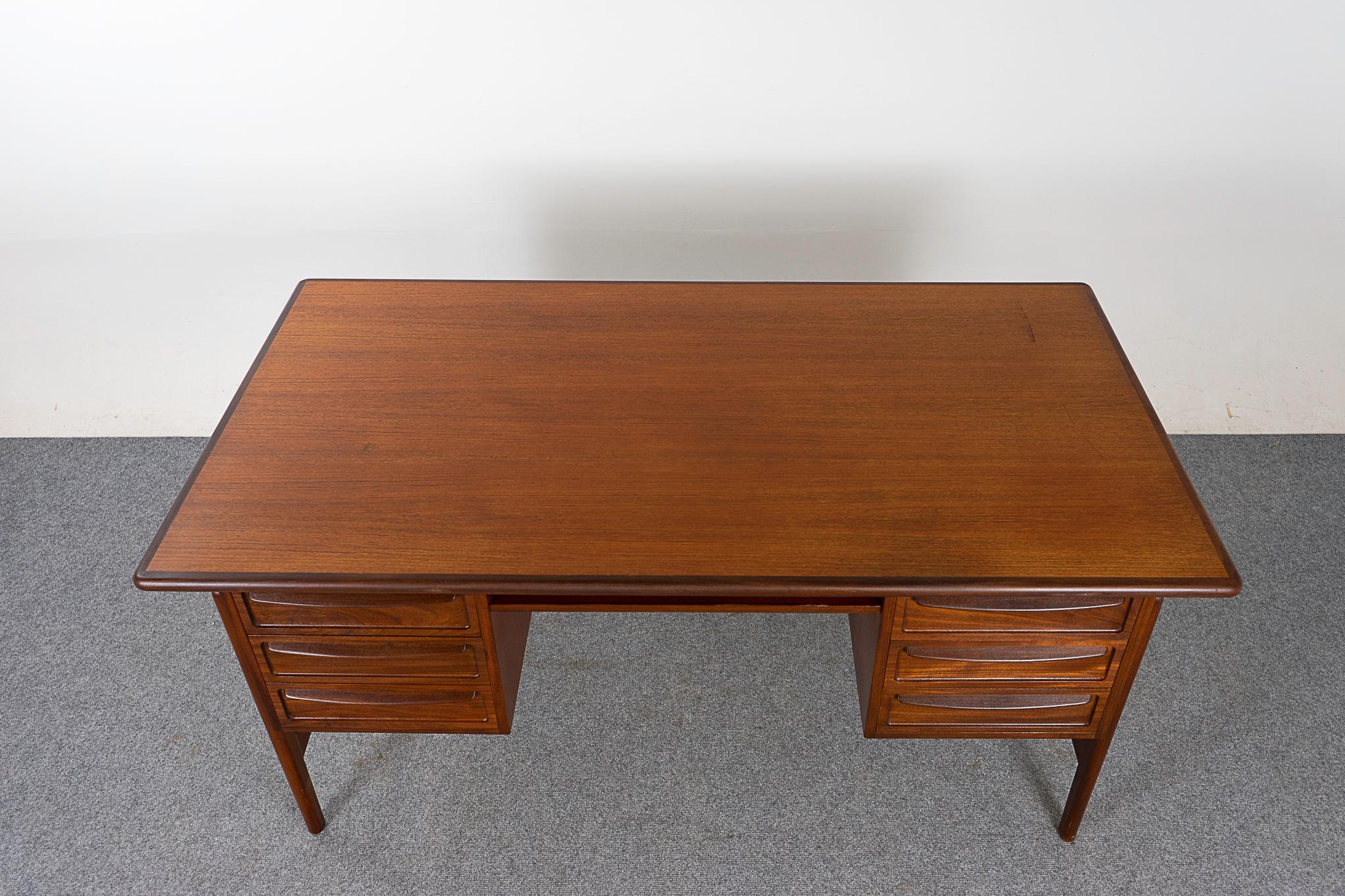 Danish Modern Teak Writing Desk For Sale at 1stDibs