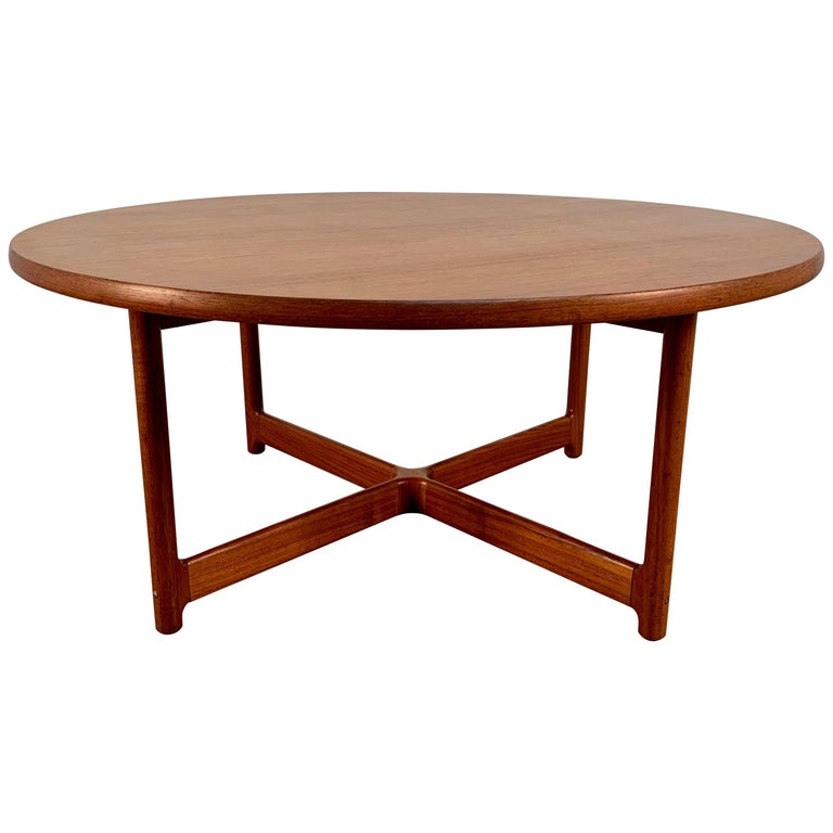 Danish Modern Teak X-Base Coffee Table at 1stDibs