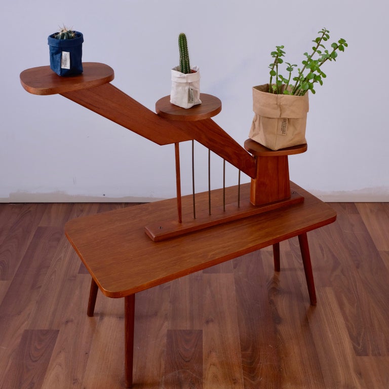 Danish Modern Three-Tiered Teak Plant Stand For Sale at 1stDibs