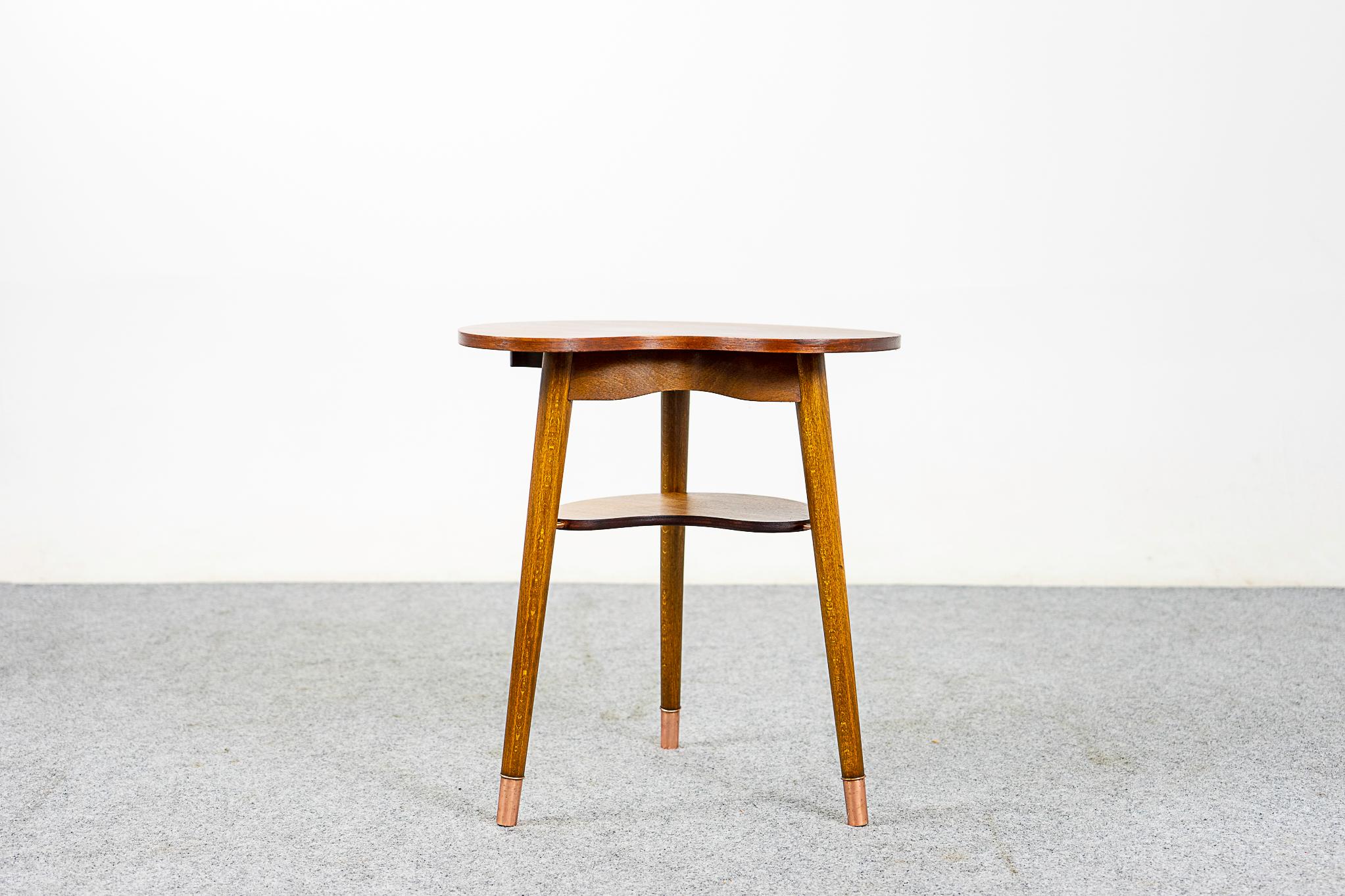 Danish Modern Walnut Kidney Shaped Side Table with Ashtray For Sale at ...
