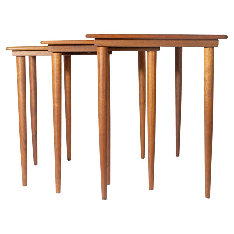 Danish Modern Walnut Nesting Tables For Sale at 1stDibs