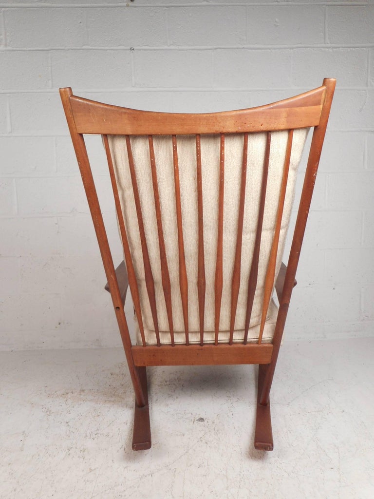 Danish Modern Walnut Rocking Chair by Selig at 1stDibs