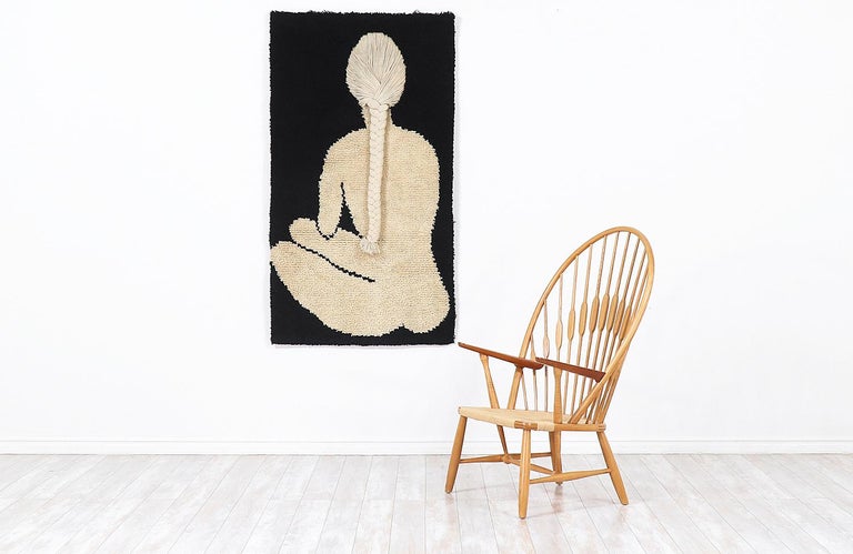 Danish Modern Woman Silhouette Wall Hanging Pop Art Rug by Rya at 1stDibs