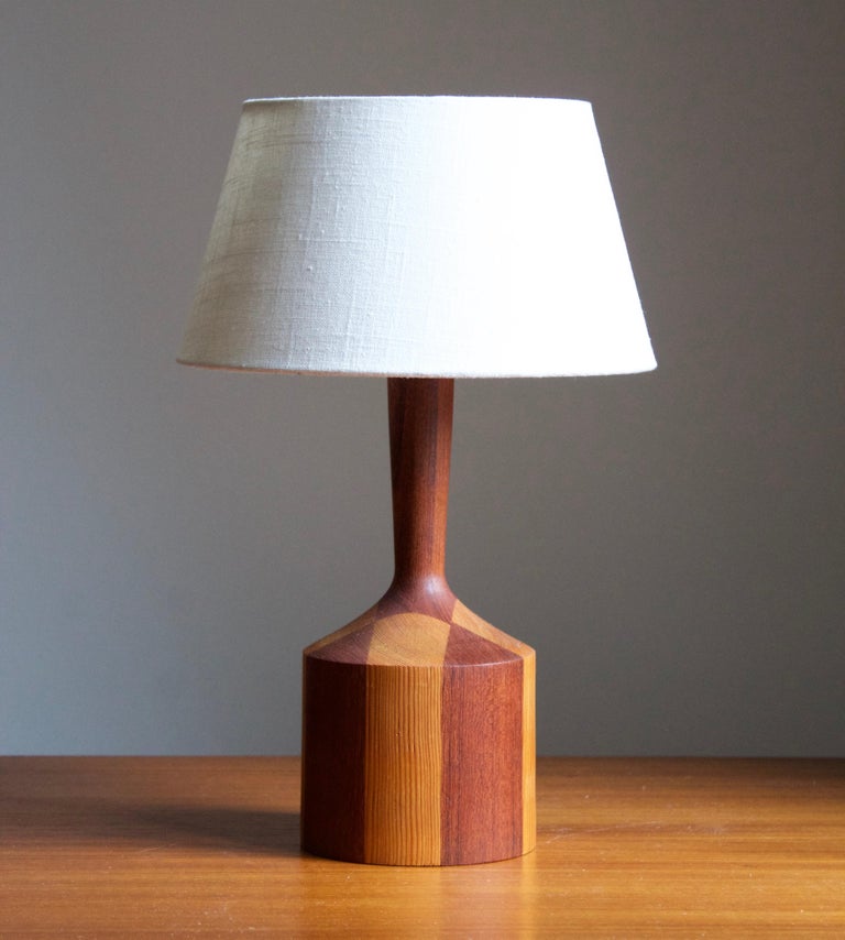 Danish Modernist Designer, Table Lamp, Teak, Pine, Denmark, 1960s For ...