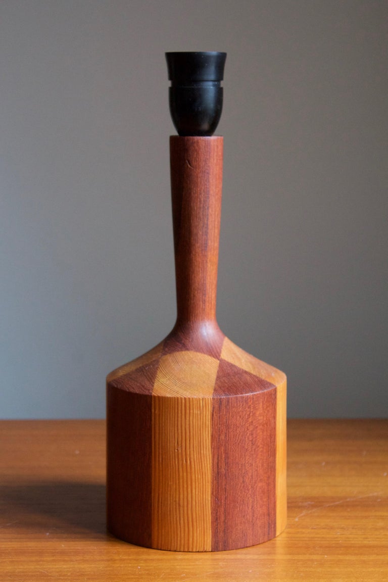 Danish Modernist Designer, Table Lamp, Teak, Pine, Denmark, 1960s For ...