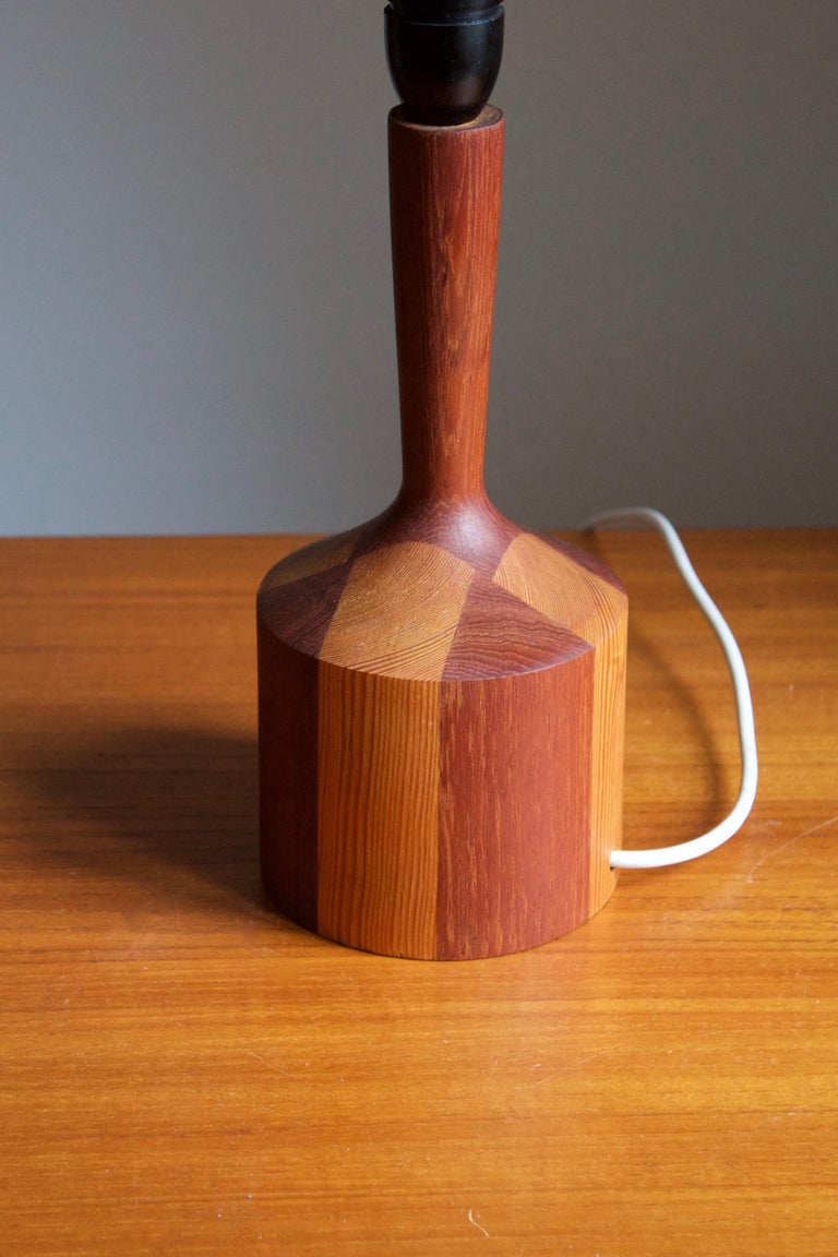 Danish Modernist Designer, Table Lamp, Teak, Pine, Denmark, 1960s For ...