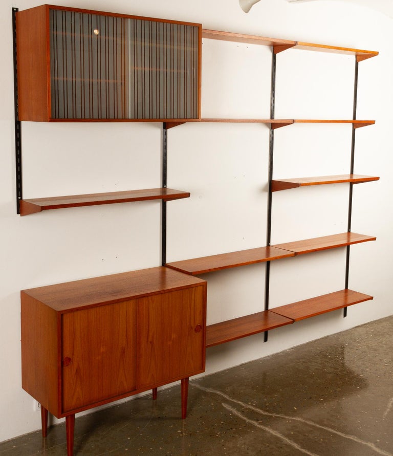 Danish Modular Teak Wall Unit by Kai Kristiansen, 1960s at 1stDibs