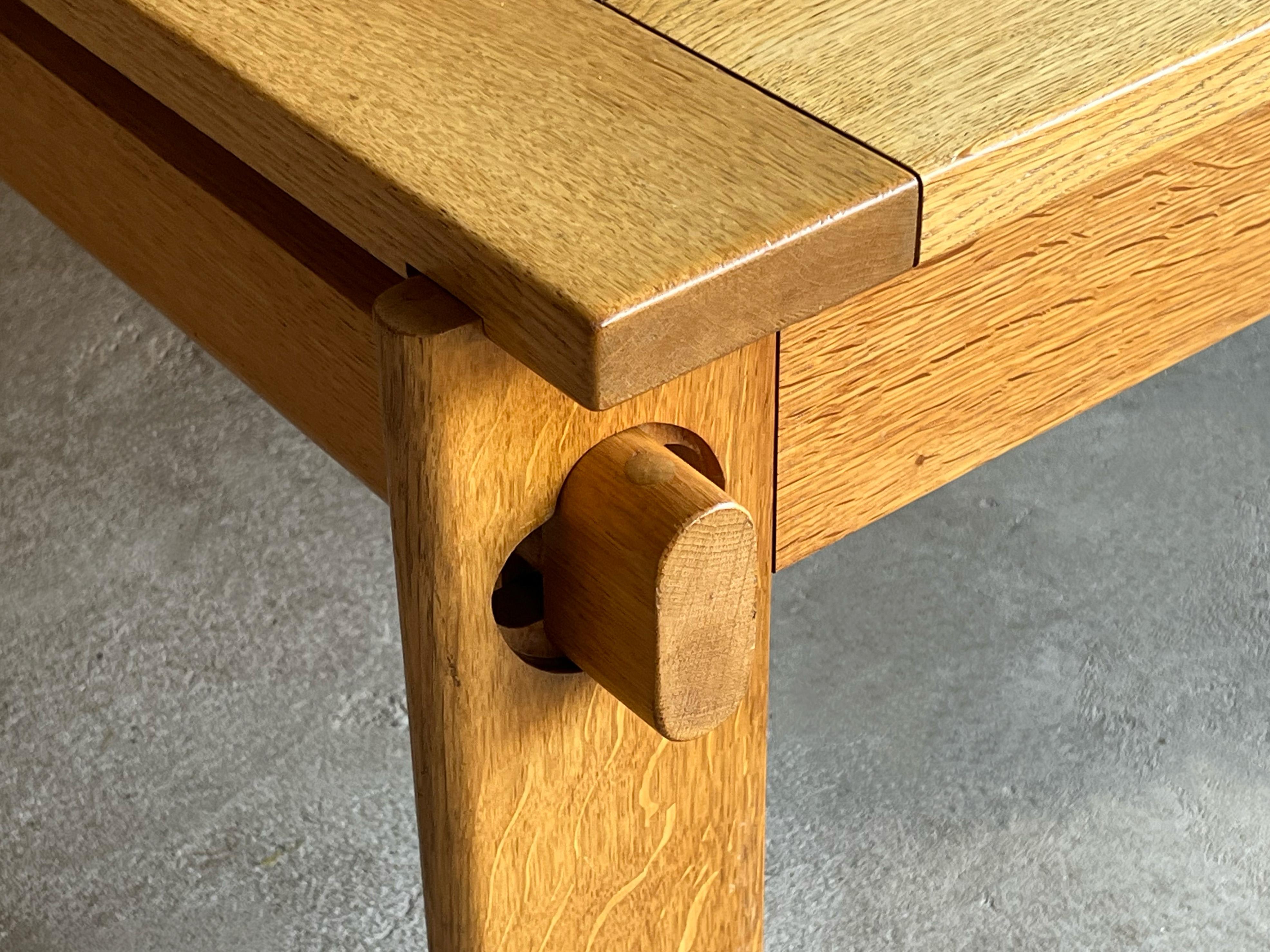 Danish Oak and Brass Coffee Table Designed by Tage Poulsen, 1960s For ...