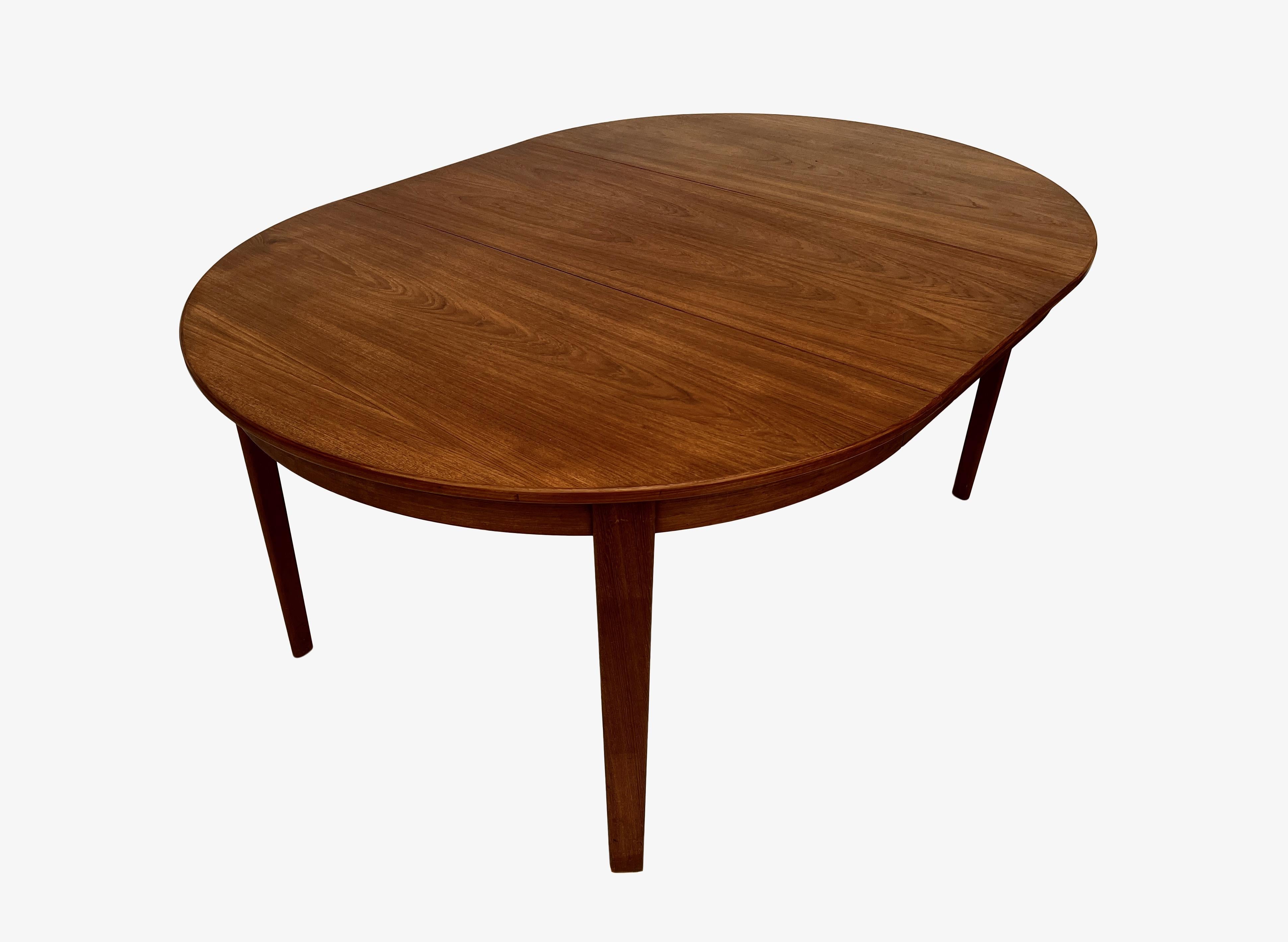 Danish Omann Jun Model 55 Double Extending Teak Dining Table For Sale ...