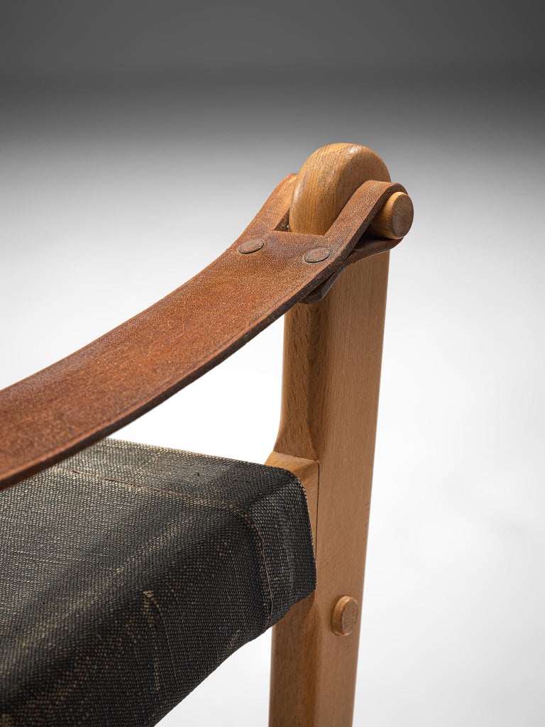 Danish Pair of Safari Chairs with Black Canvas For Sale at 1stDibs ...