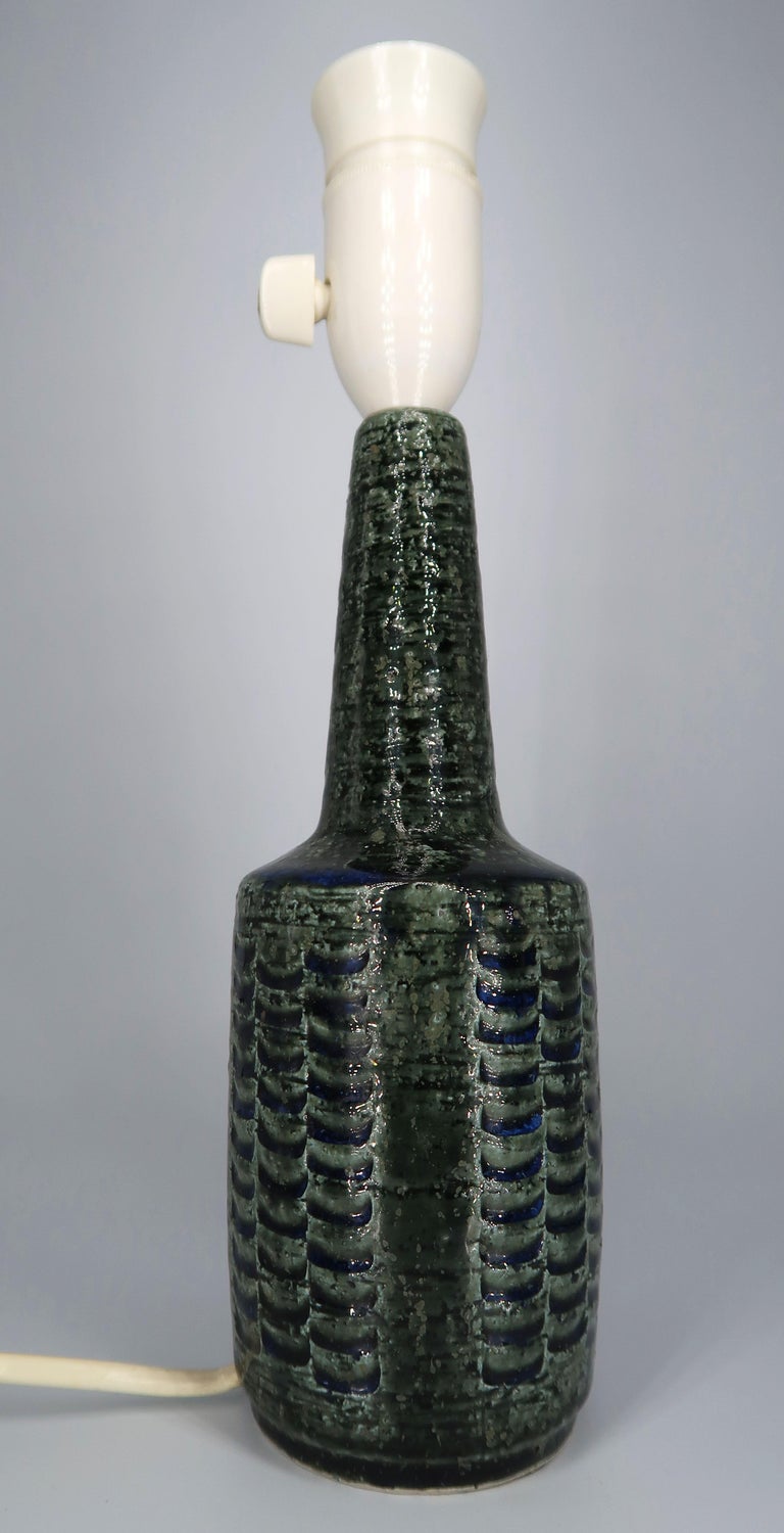 Per Linnemann-Schmidt for Palshus Danish Green Stoneware Table Lamp ...