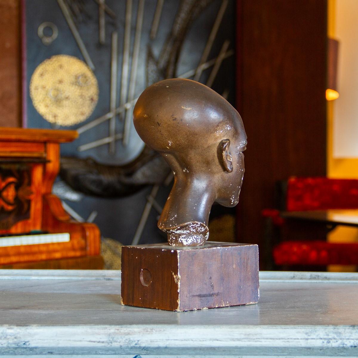 Danish Plaster Sculpture of an Egyptian Stylized Head For Sale at ...