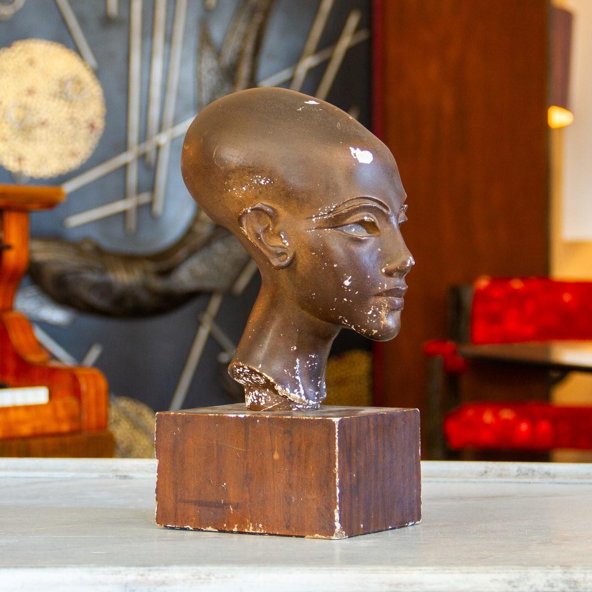 Danish Plaster Sculpture of an Egyptian Stylized Head For Sale at ...