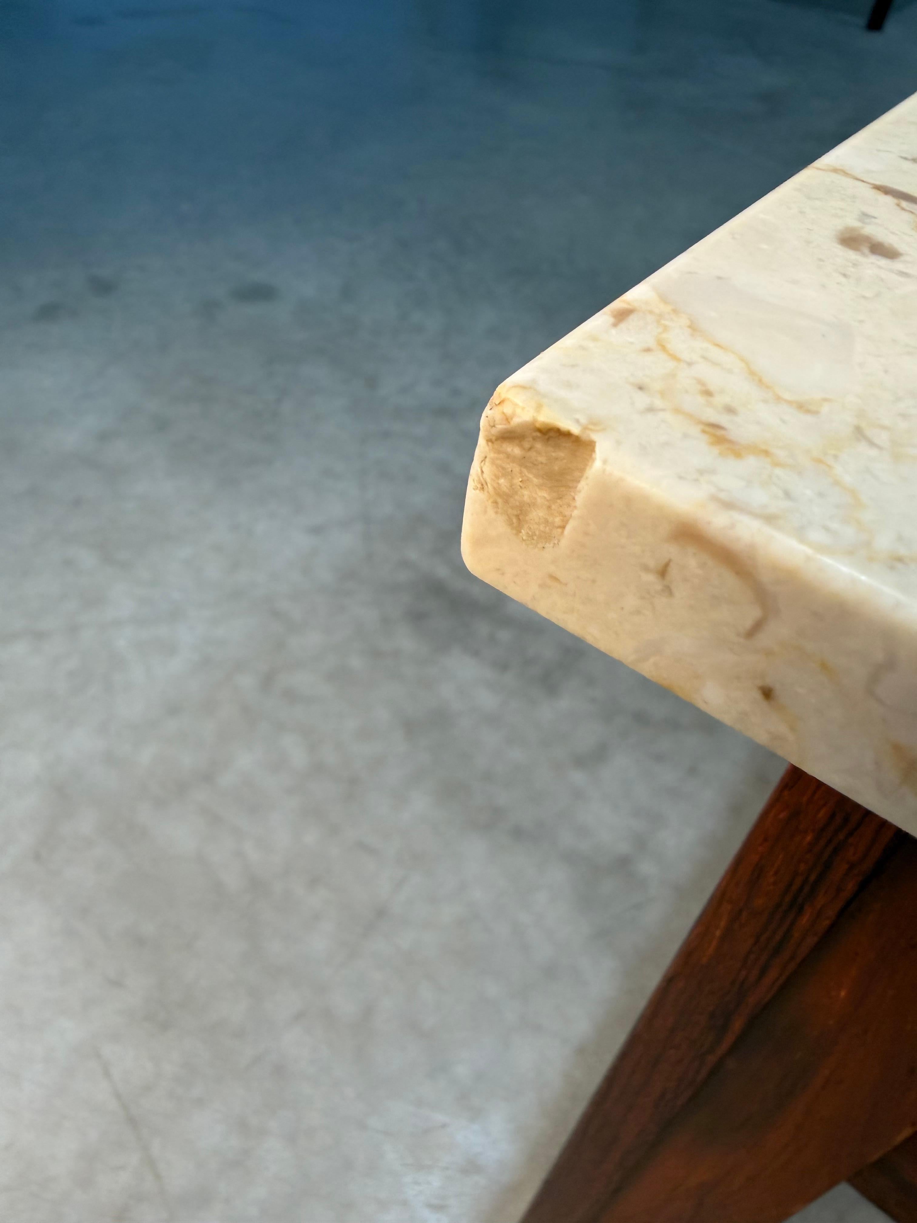 Danish Rosewood and Travertine Coffee and Side Table Set For Sale at ...