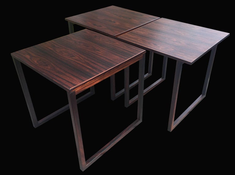Danish Rosewood 'Cube' Nest of Three Tables by Kai Kristiansen for ...