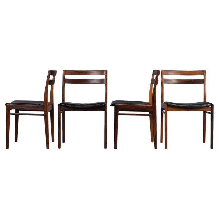 Danish Rosewood Dining Chair by Henri Rosengren Hansen, Set of 4 at 1stDibs