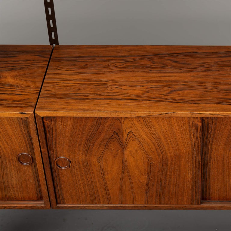 Danish Rosewood Reol Shelve Wall Unit in by Kai Kristiansen for Fm ...