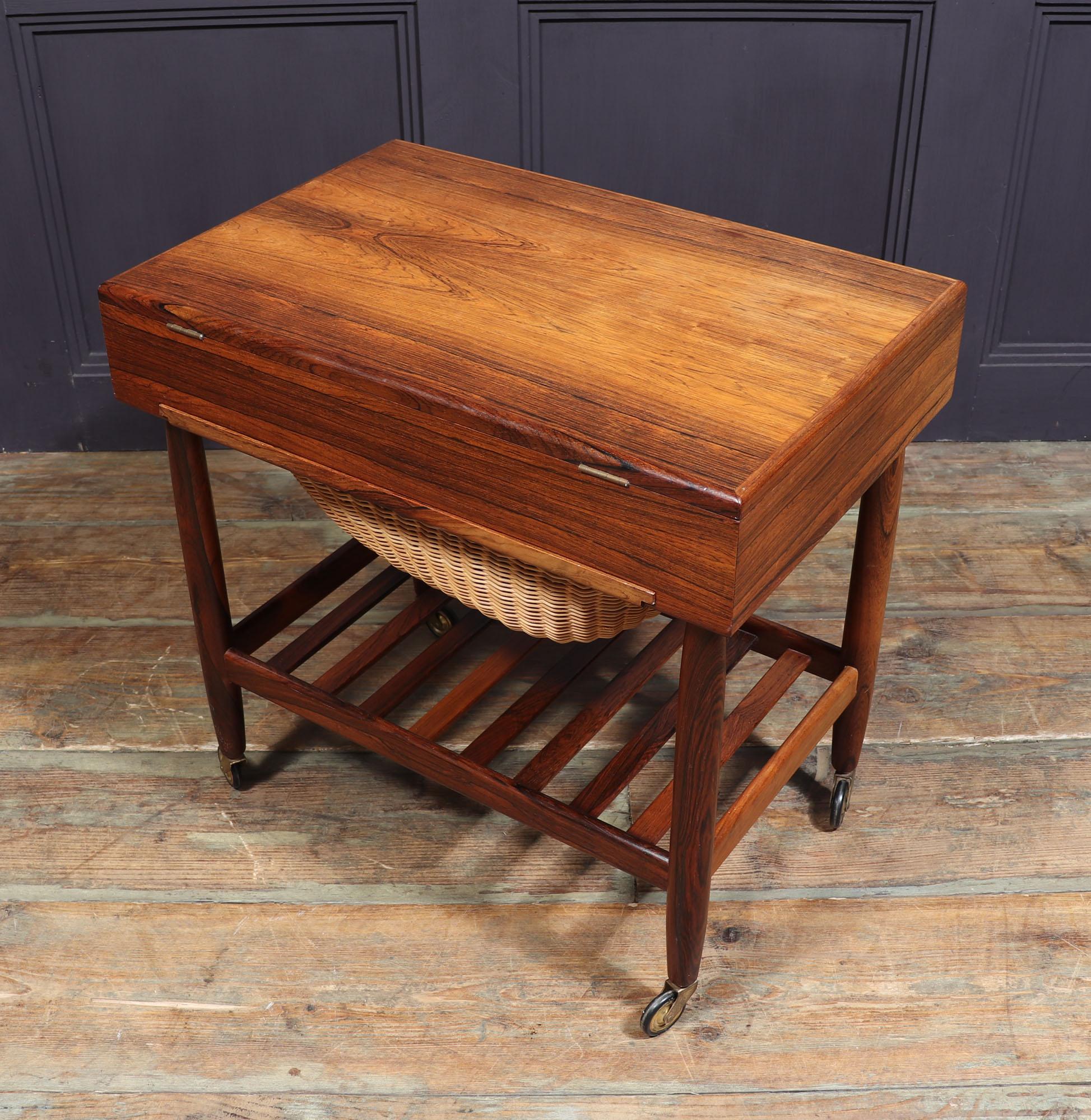 Danish Rosewood Sewing Box by Ejvind Johansson, C1960 For Sale at 1stDibs