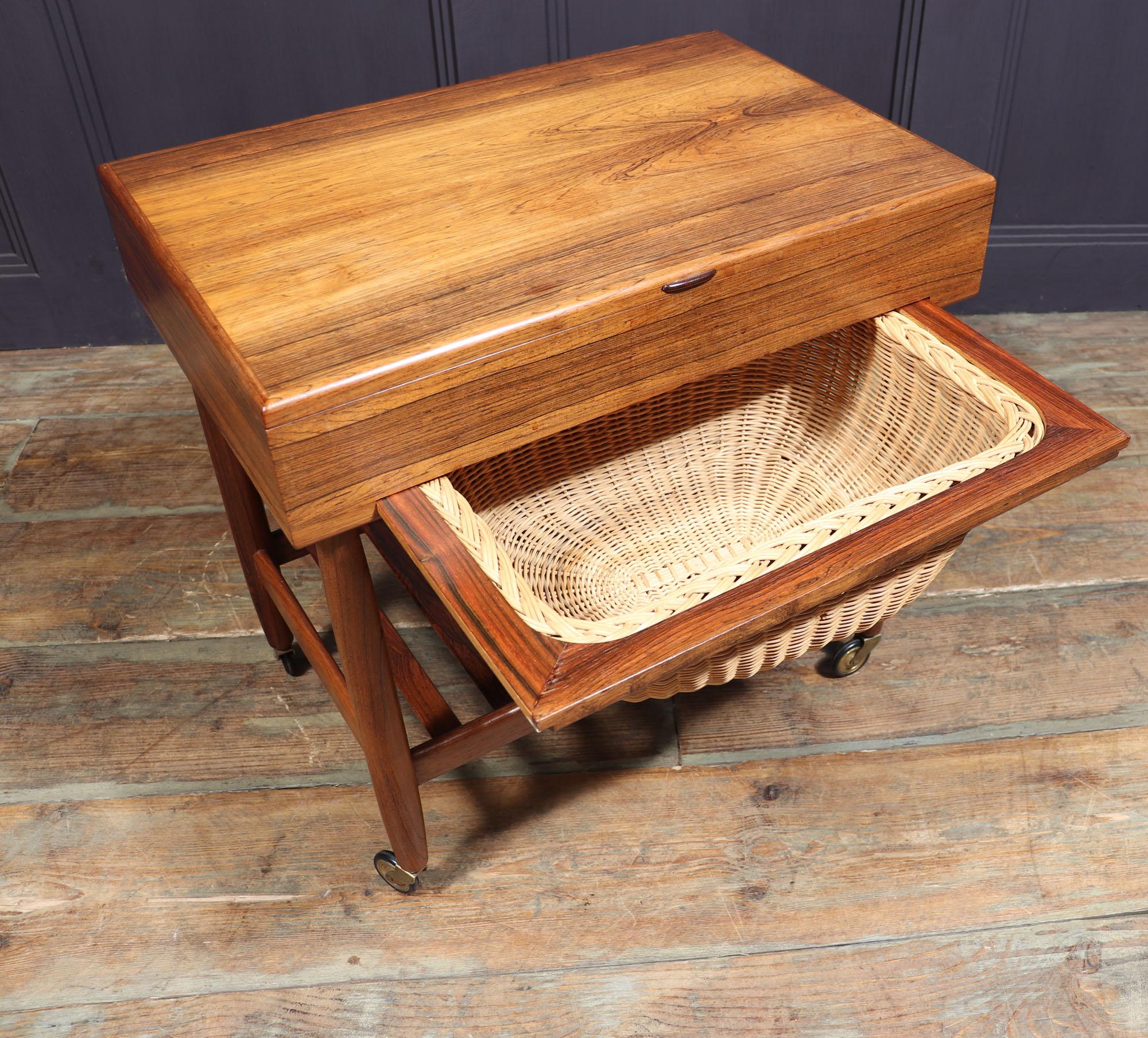 Danish Rosewood Sewing Box by Ejvind Johansson, C1960 For Sale at 1stDibs