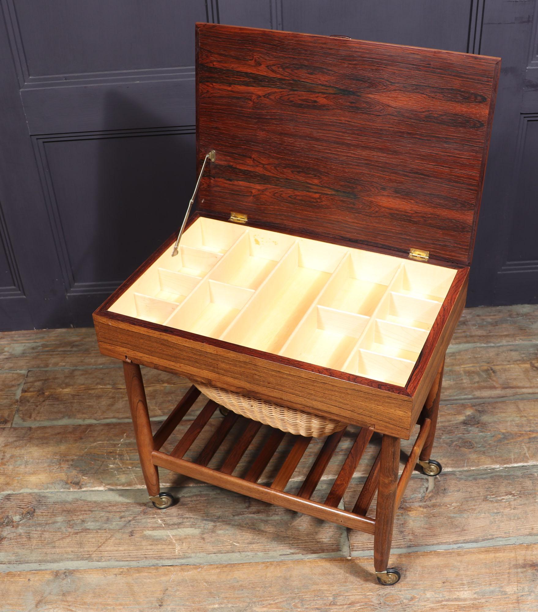 Danish Rosewood Sewing Box by Ejvind Johansson, C1960 For Sale at 1stDibs