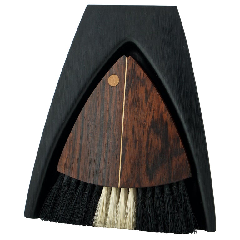 Danish Rosewood Table Crumb Brush Dust Pan Tray Bold Graphic Midcentury ...