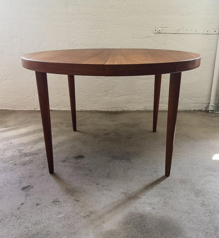 Danish Round Extension Dining Table, Kai Kristiansen Midcentury Teak at ...