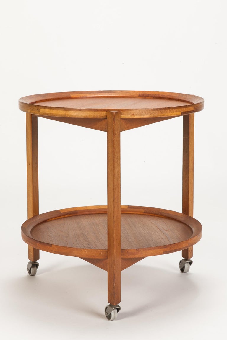 Danish Round Service Trolley Teak Sika Mobler, 1960s For Sale at 1stDibs