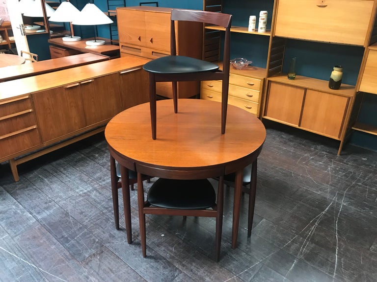 Danish Roundette Extending Midcentury Dining Set by Hans Olsen for Frem ...