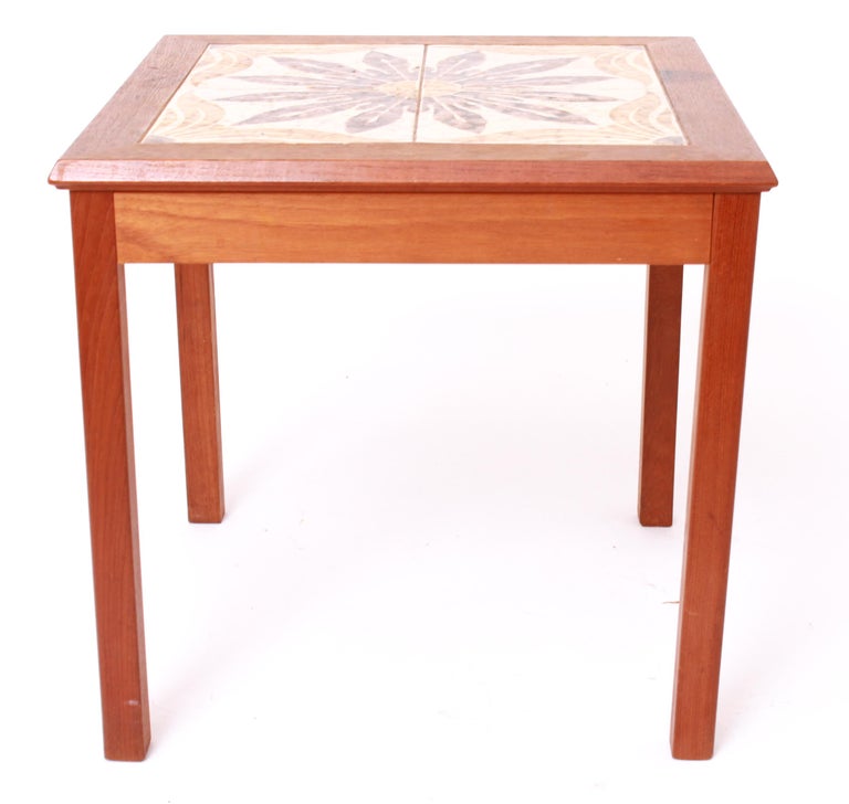 Danish Scandinavian Modern Side Table with Tiled Top at 1stDibs ...