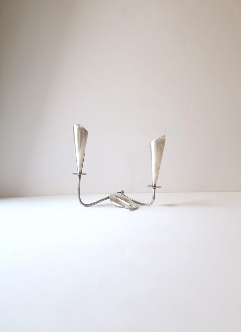 Scandinavian Modern Sterling Silver Plate Candlestick Candelabra Hans ...