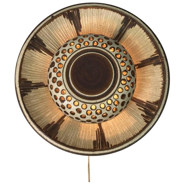 Danish Sculptural Ceramic Wall Light by BJ Ceramic, Berte Jessen ...