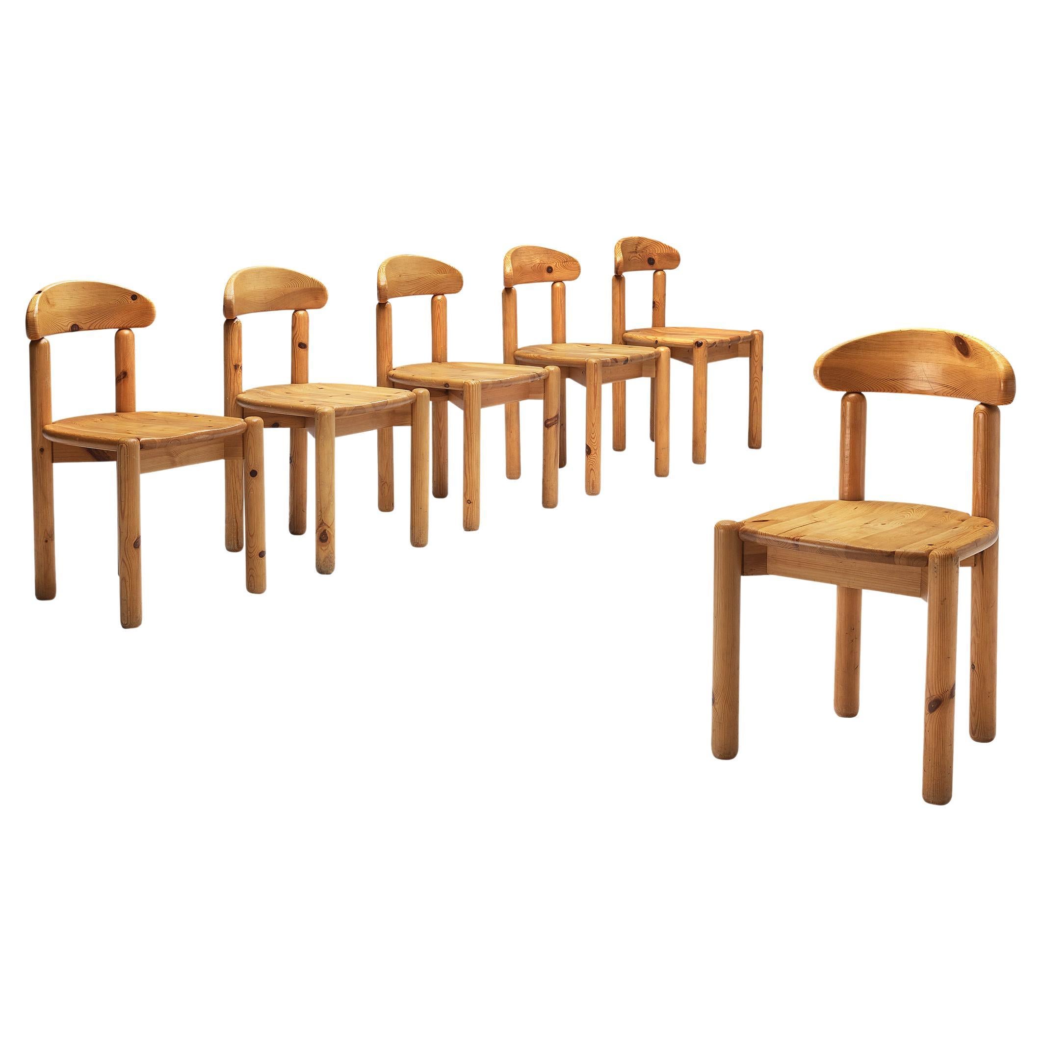 Charming Set of Farmhouse Rustic Honey Colored Pine Dining Chairs at ...