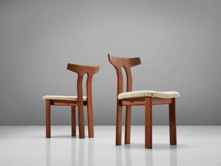 Danish Set of Six Dining Chairs with T-Shaped Backrests at 1stDibs