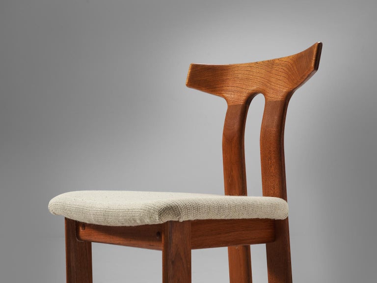 Danish Set of Six Dining Chairs with T-Shaped Backrests at 1stDibs