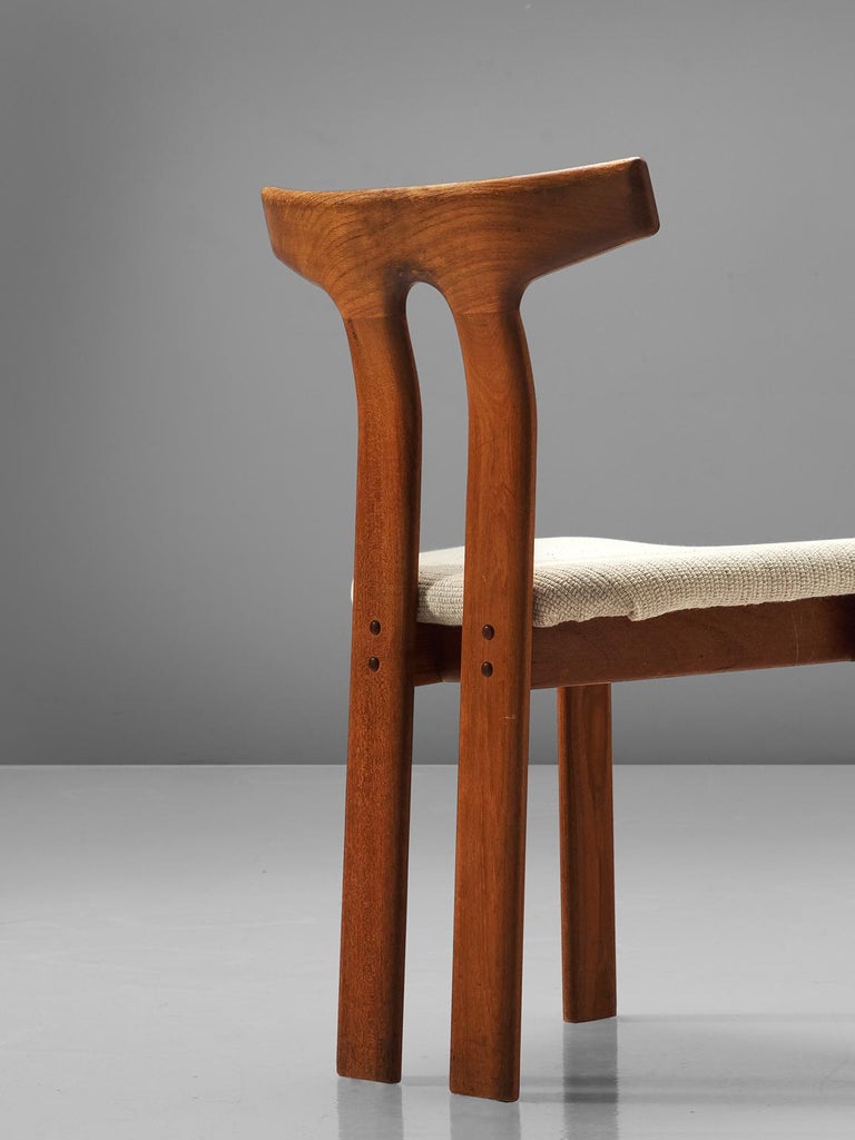Danish Set of Six Dining Chairs with T-Shaped Backrests at 1stDibs